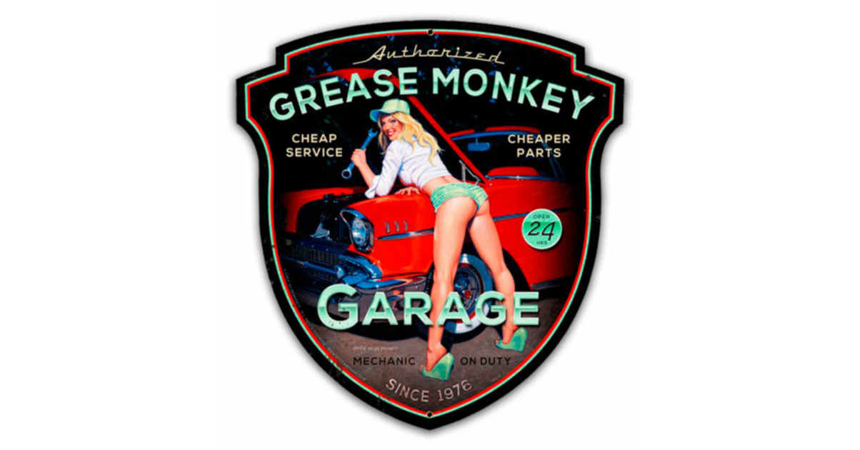Plaque grease monkey garage - Garage/Atelier/Les plaques publicitaires - le-grenier-vintage